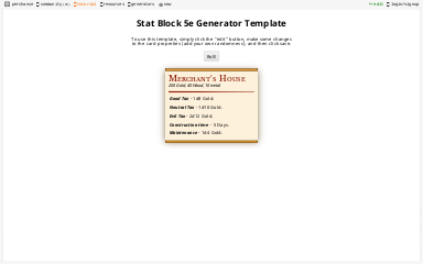 Stat Block 5e Generator Template