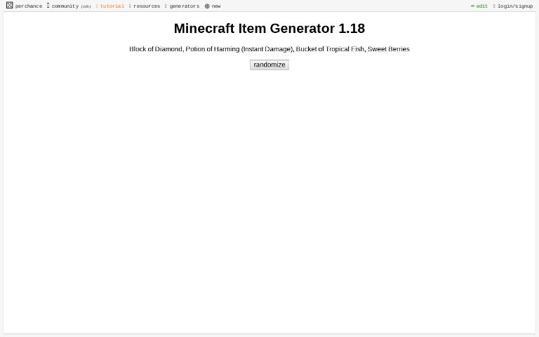 Minecraft Item Generator 1.18