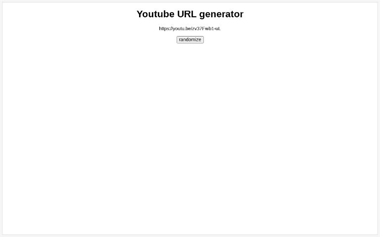 Youtube URL generator