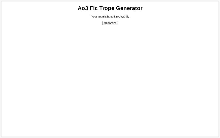 Ao3 Fic Trope Generator