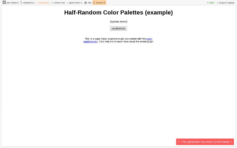 Half-Random Color Palettes (example) ― Perchance Generator
