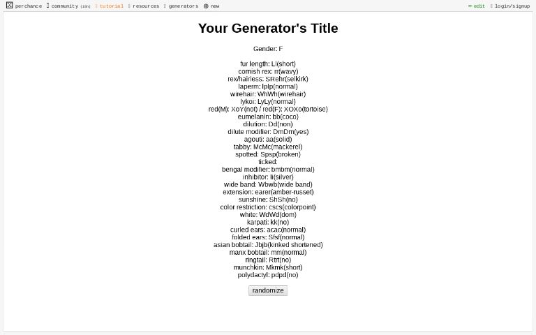 Minimal ― Perchance Generator