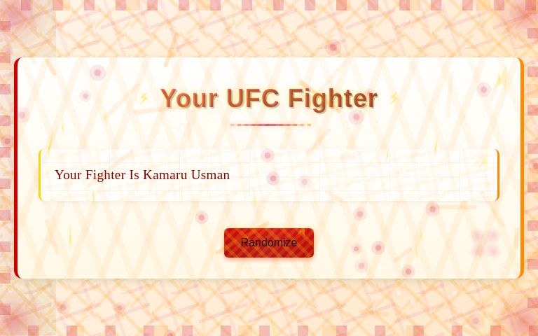 ⚡ Your UFC Fighter ⚡ ― Perchance Generator