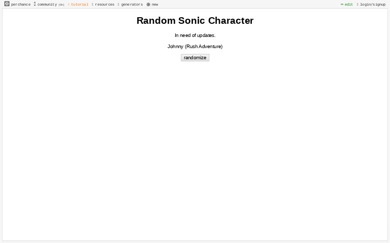 Random Sonic Character ― Perchance Generator
