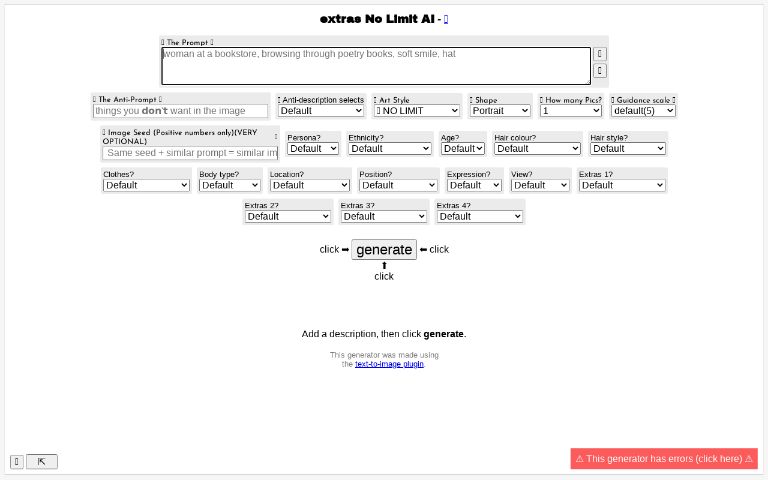 No Limit AI (Free, No Sign-up, No Limits) ― Perchance Generator