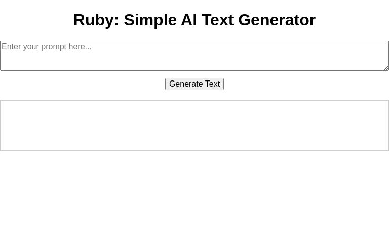 Ruby: Simple AI Text Generator