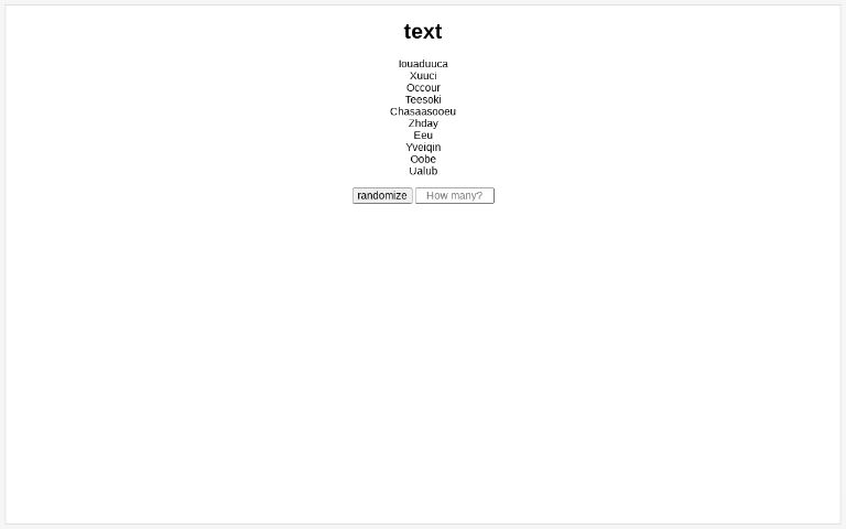 text ― Perchance Generator