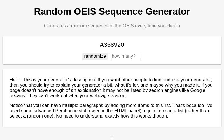 Random OEIS Sequence Generator