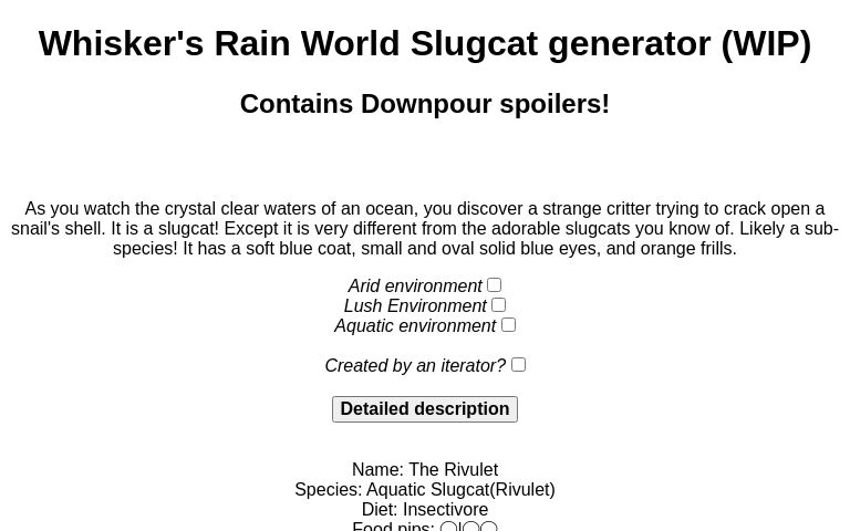 Whisker's Rain World Slugcat generator (WIP)