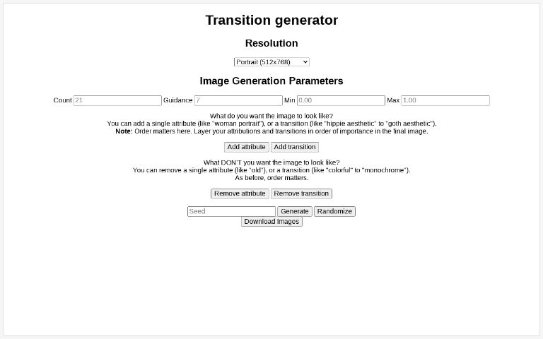 Transition generator