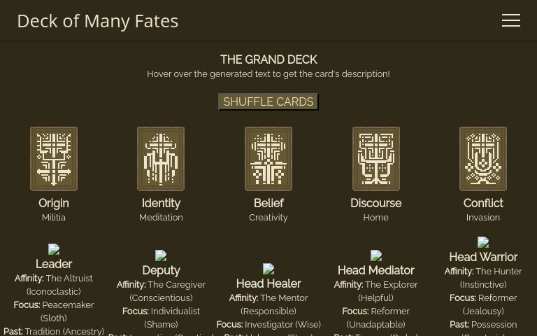 The Grand Deck ― Perchance Generator
