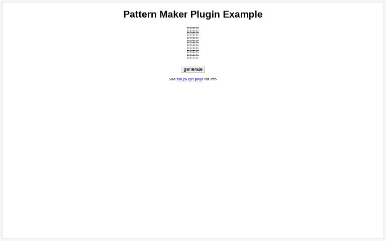 Pattern Maker Plugin Example