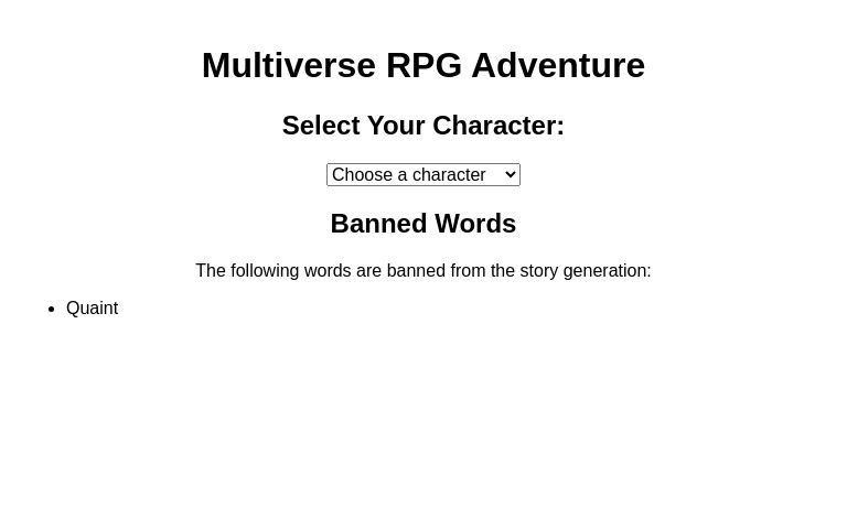 Multiverse RPG Adventure ― Perchance Generator