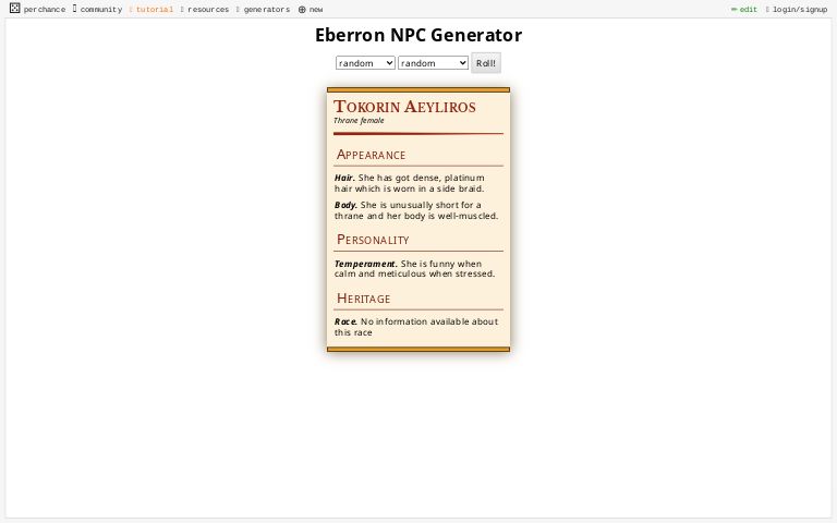 Eberron NPC Generator