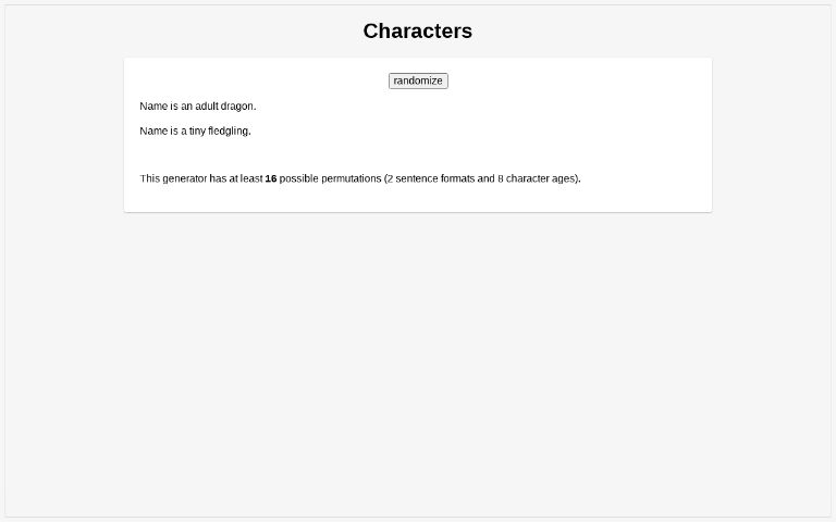 Characters ― Perchance Generator