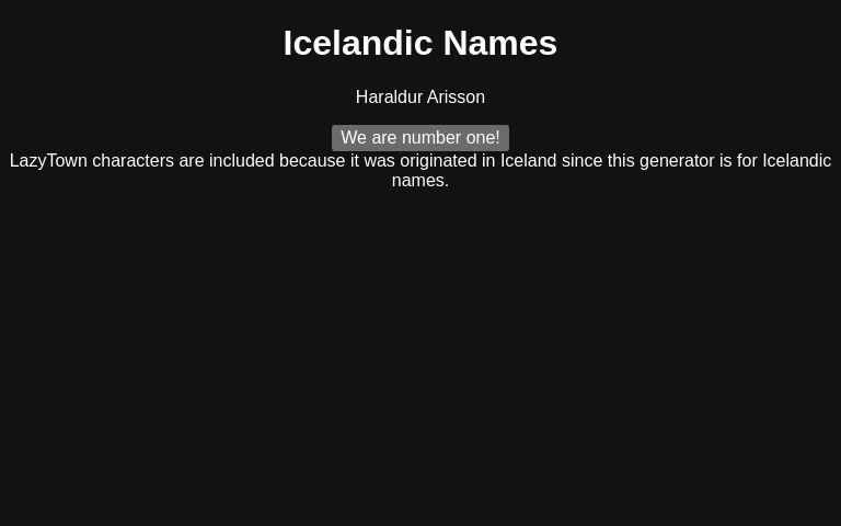 Icelandic Names ― Perchance Generator