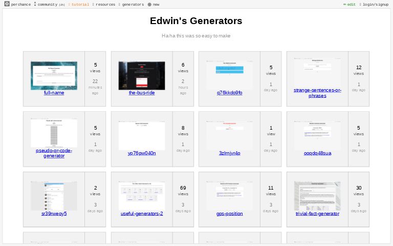 Edwin's Generators