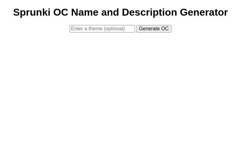 Sprunki OC Name and Description Generator