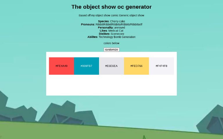 The object show oc generator