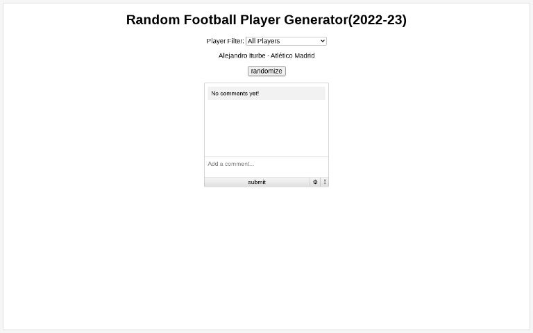 Random Football Player Generator(2022-23)