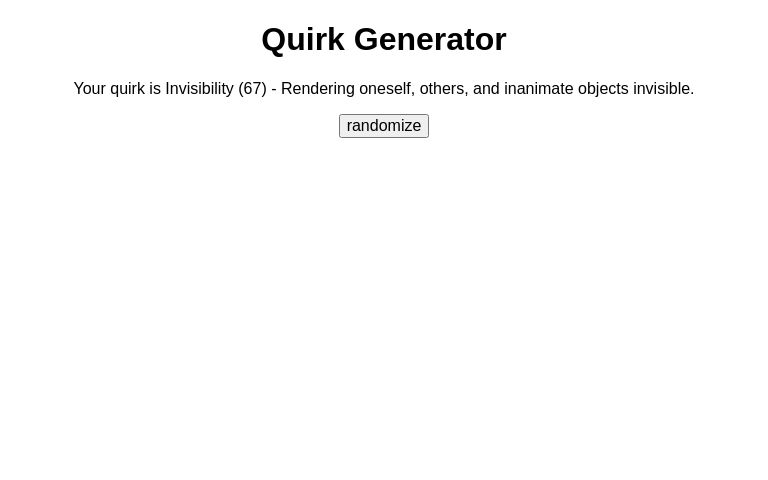 Quirk Generator