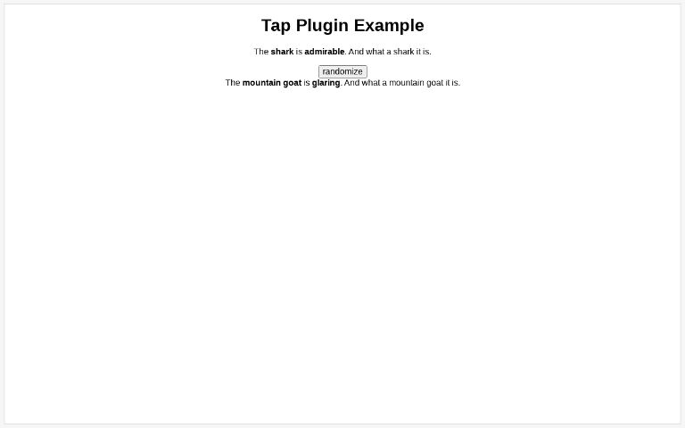 Tap Plugin Example