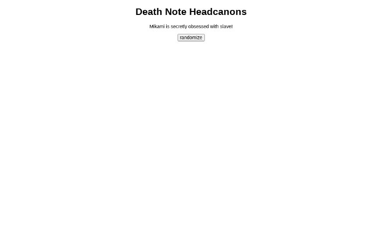 Death Note Headcanons ― Perchance Generator