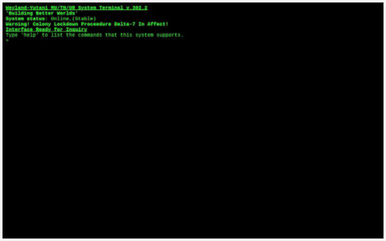 Weyland-Yutani Terminal ― Perchance Generator