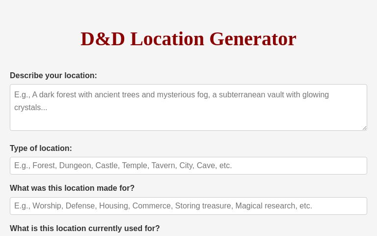 D&D Location Generator
