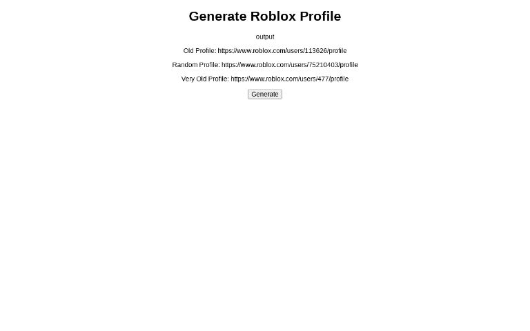 Generate Roblox Profile