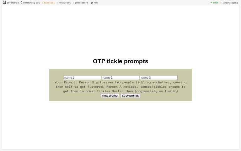 OTP tickle prompts ― Perchance Generator
