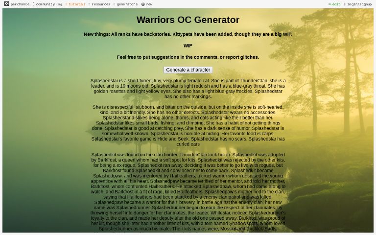 Warriors OC Generator