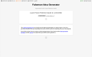Fakemon Idea Generator