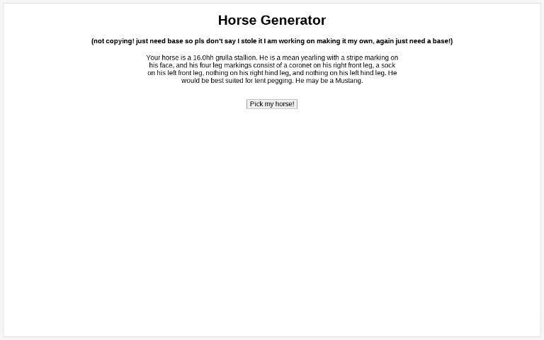 Horse Generator