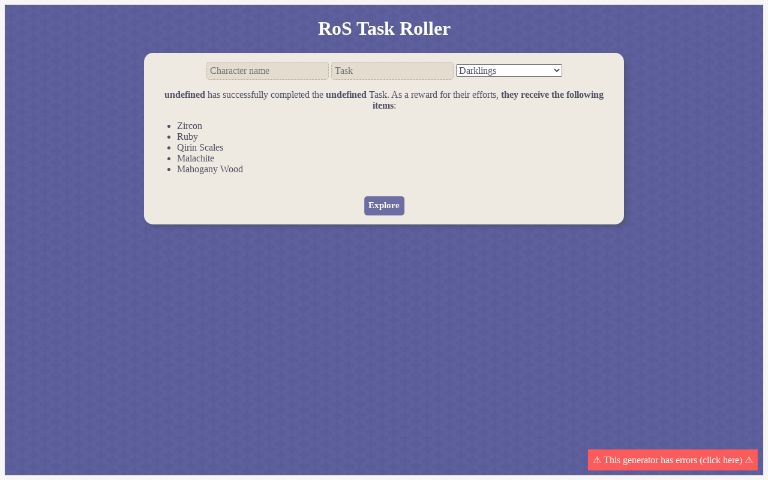RoS Task Roller ― Perchance Generator
