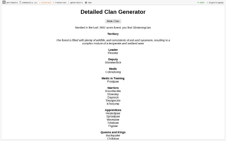 Detailed Clan Generator