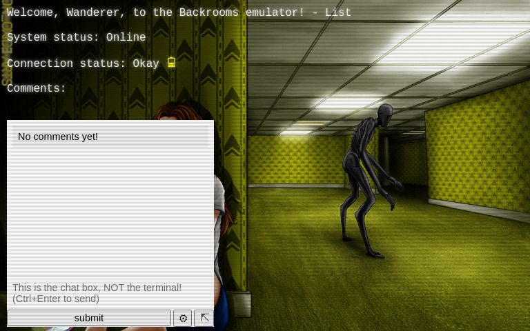 The Backrooms Emulator ― Perchance Generator