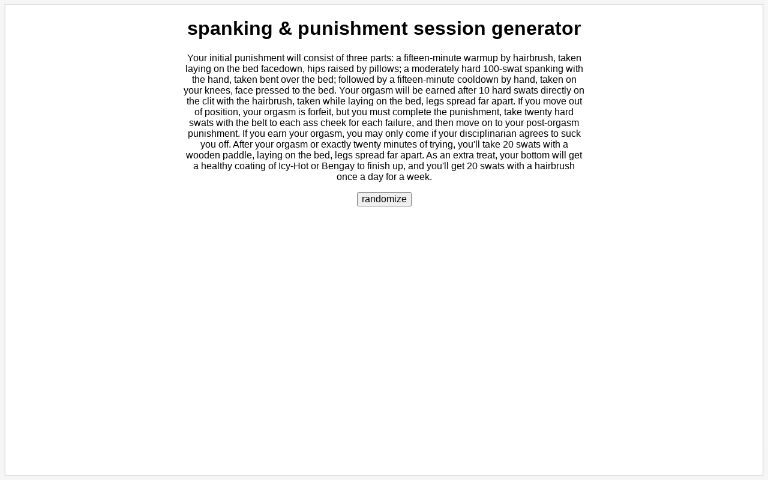spanking & punishment session generator