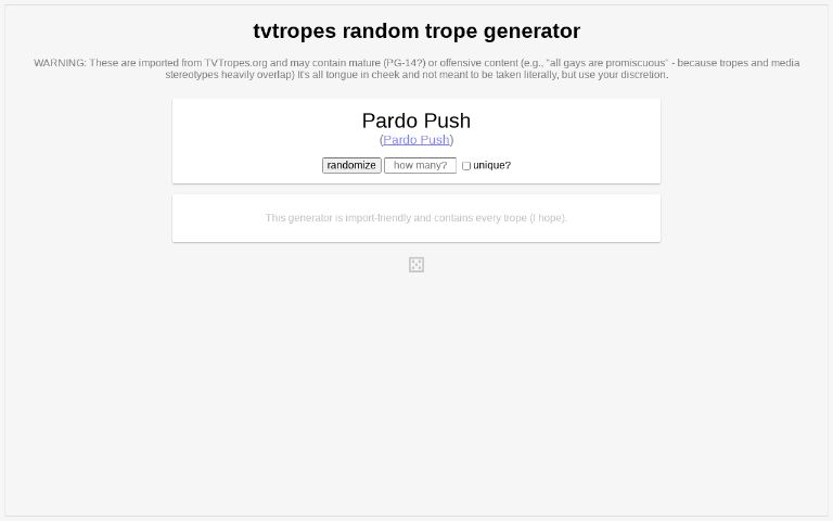 tvtropes random trope generator
