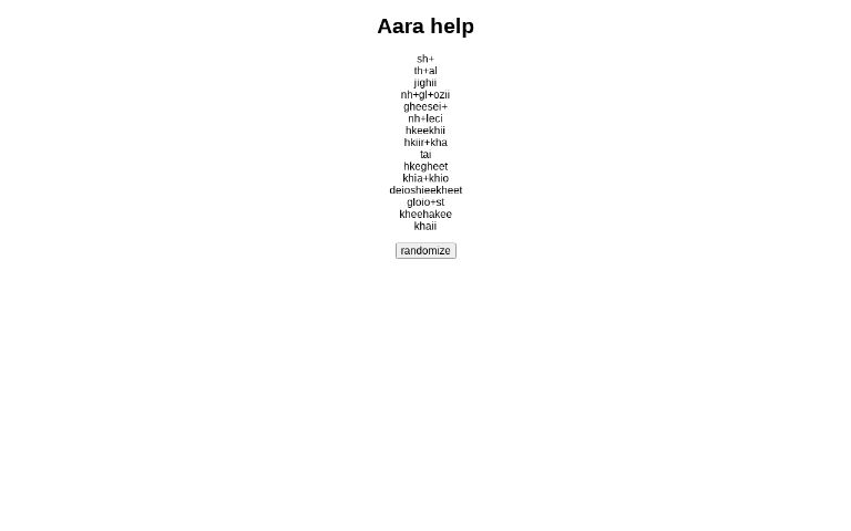 Aara help ― Perchance Generator