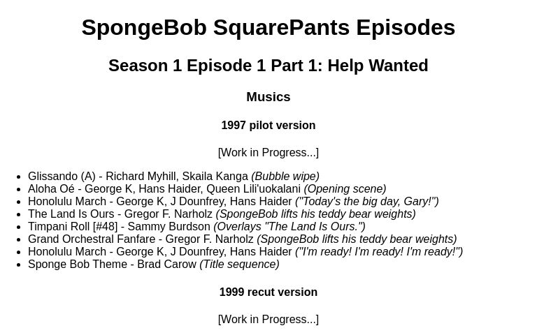 SpongeBob SquarePants Episodes ― Perchance Generator