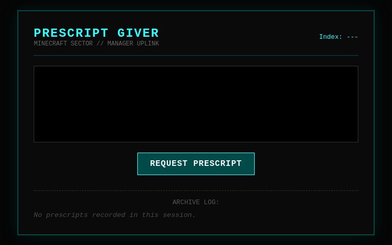 Prescript Giver ― Perchance Generator