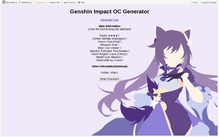Genshin Impact OC Generator