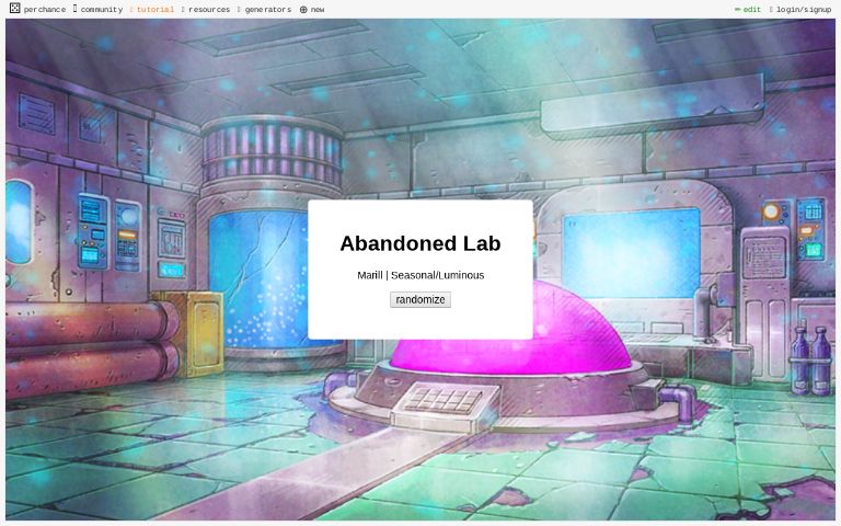 Abandoned Lab ― Perchance Generator