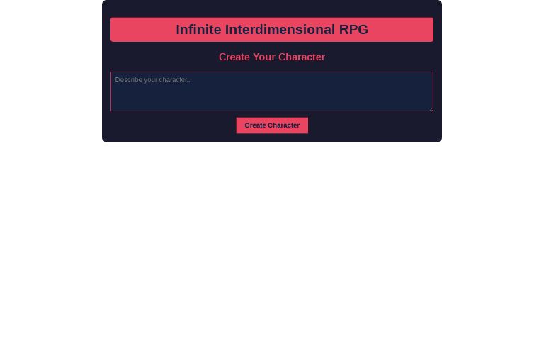 Infinite Interdimensional RPG ― Perchance Generator