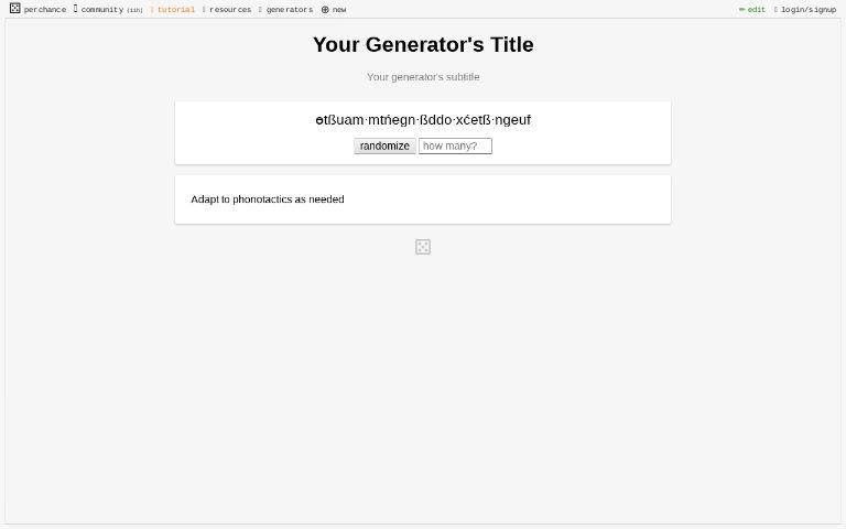 Basic Template ― Perchance Generator