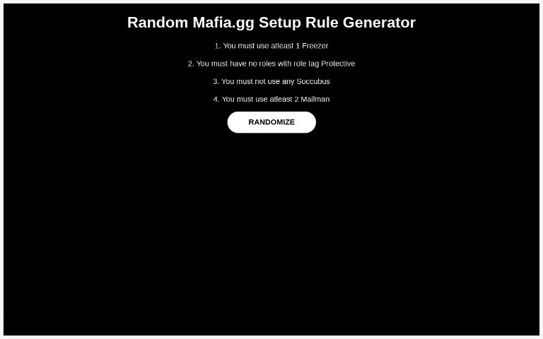 Random Mafia.gg Setup Rule Generator