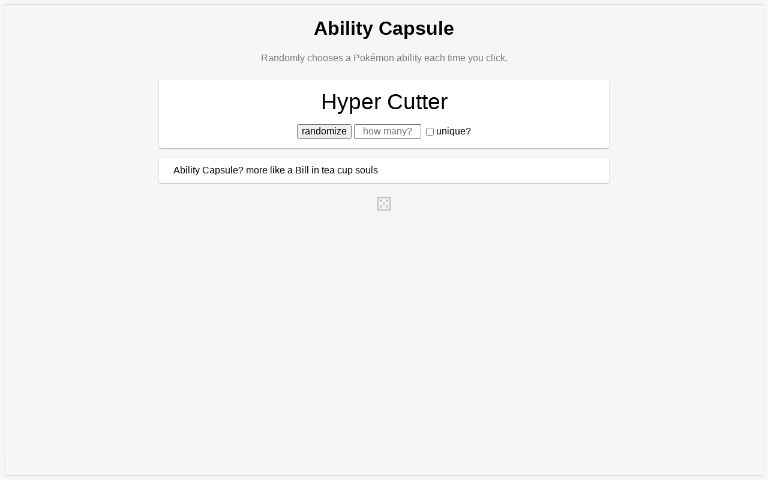 Ability Capsule ― Perchance Generator