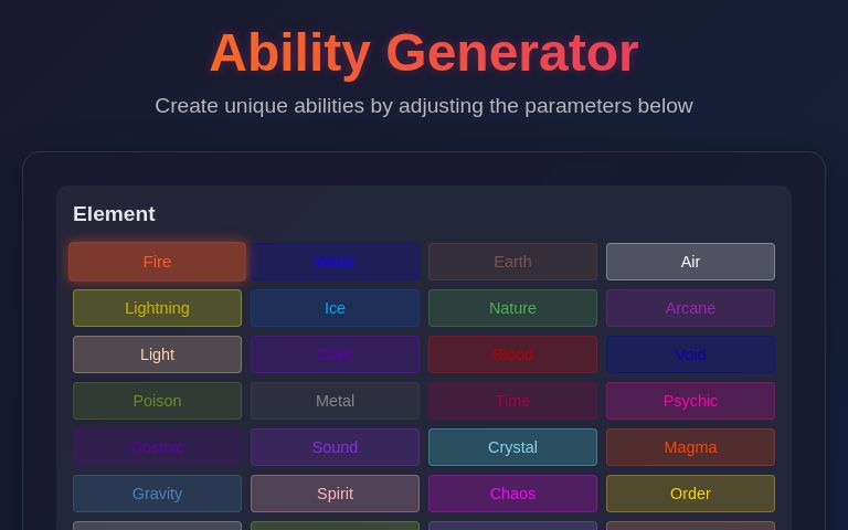 Ability Generator