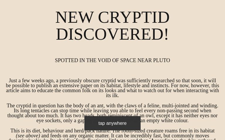 Cryptid Generator